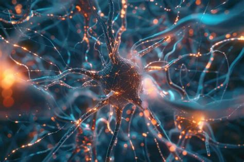 Neuron Transmitting Signals Showing Nervous System Activity Premium Ai Generated Image