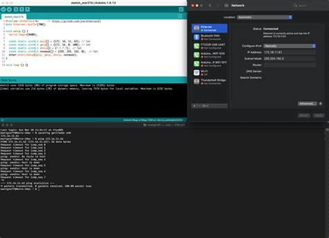 Set Static IP For Arduino Mega Networking Protocols And Devices Arduino Forum