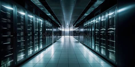 A Data Center Infrastructure Using Power And Cooling Tech Generative Ai Stock Illustration