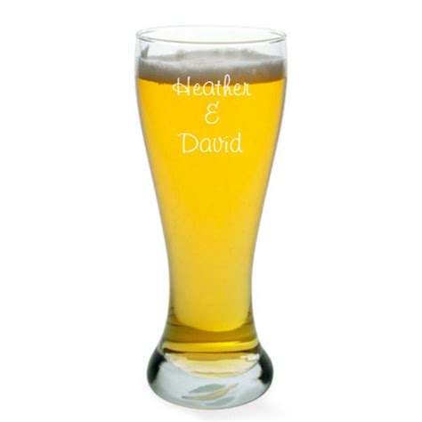 Set Of 4 Personalized Pilsner Glasses Etched Glasses Etsy