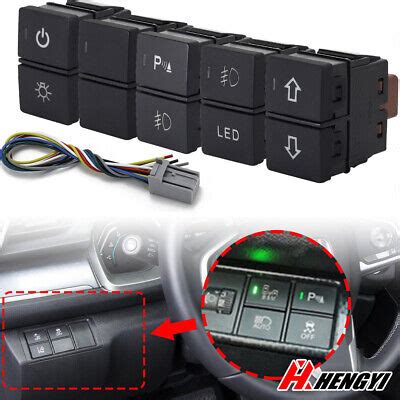 Dashboard Dash Control LED Push Button Switch For Honda Civic CR V