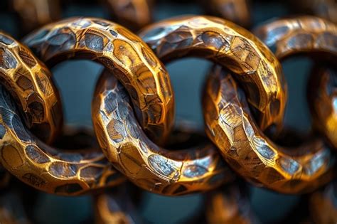 Minimalist Isometric Design With Interlocking Circular Rings Creating A Woven Texture Premium