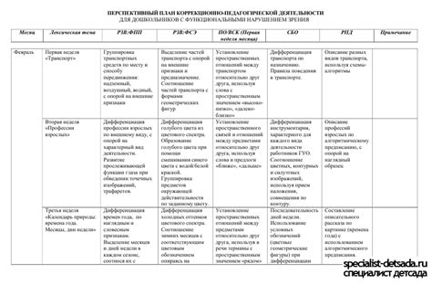План работы педагога с детьми с овз в школе
