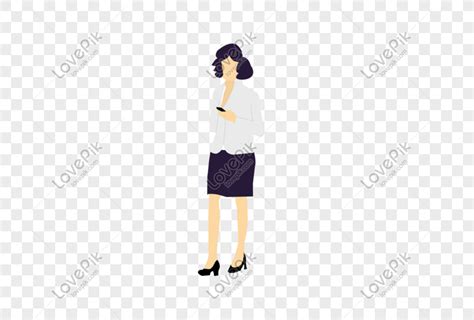 Ai 벡터 일러스트 플랫 캐릭터 유니폼 캐릭터 여성 직원 Png 일러스트 무료 다운로드 Lovepik