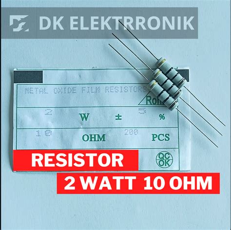 5 Pcs Resistor 2watt 10 Ohm 5 Resistor 2w 10 Ohm Resistor 2 Watt 10 Ohm Lazada Indonesia