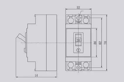 进口型两相微型断路器JQN 32家用断路器空开TRN 32 虎窝淘
