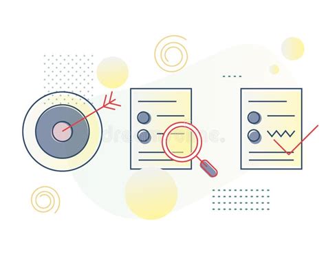 Target Strategy And Document Validation Process Icon Stock Vector