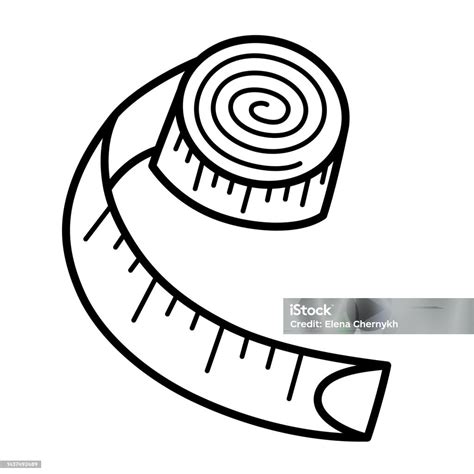 巻尺の縫製巻尺の落書きイラスト縫製と針仕事用品身体測定ベクター画像アイコン いたずら書きのベクターアート素材や画像を多数ご用意
