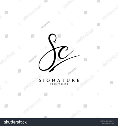 Sc Handwritten Logo Template Initial Signature Stock Vector Royalty Free 2111229779 Shutterstock