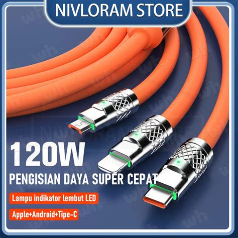 Jual Kabel Charger 3in1 Fast Charging Usb Type C Iphone Android Cas Hp