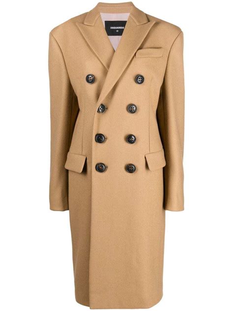 Buy Dsquared2 Double Breasted Long Sleeve Trench Coat Neutrals At 69
