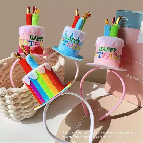 生日聚会~樱桃蛋糕帽子蕾丝发夹女生日拍照创意头发箍可爱儿童发 阿里巴巴