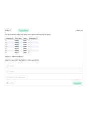 Sql Quiz Png Q No Correct Answer Marks For The Following