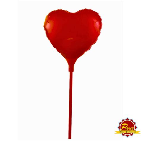 Balão Coração Metalizado Vermelho Com Haste 10 Polegadas Shopee Brasil