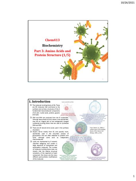 Chem413 Fall 2021 2022 Part 3 Aminoacids And Protein Structure 1 Of 5