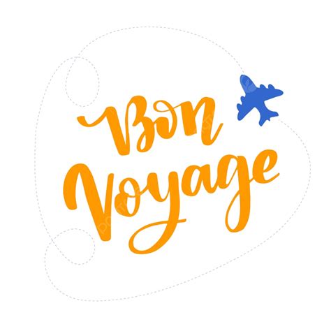 Bon Voyage Clipart PNG Images Hand Drawn Lettering Bon Voyage Black