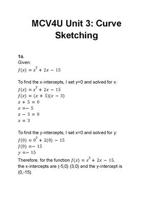 MCV4U Chapter 1 Solutions Studocu