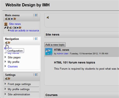 Configuring The Navigation Block In Moodle Inmotion Hosting