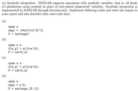 solved a symbolic integration matlab supports operations with