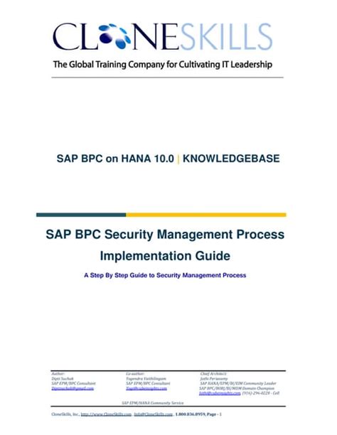 Sap Bpc On Hana Security Management Process Implementation Guide V9 Pdf