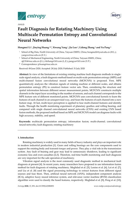 Pdf Fault Diagnosis For Rotating Machinery Using Multiscale