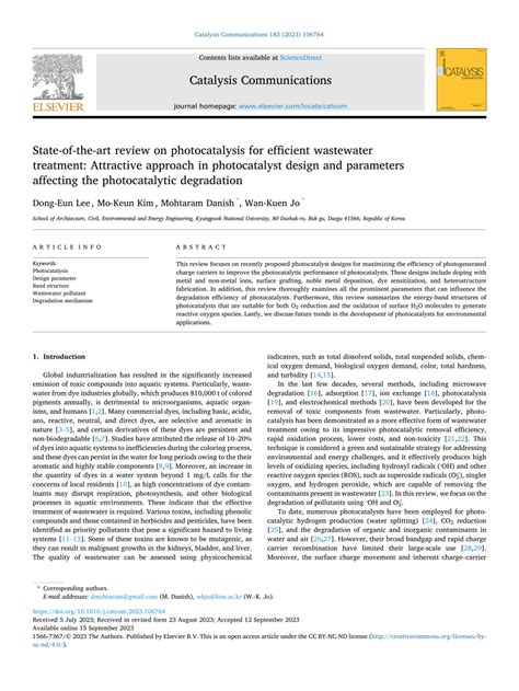 Pdf State Of The Art Review On Photocatalysis For Efficient