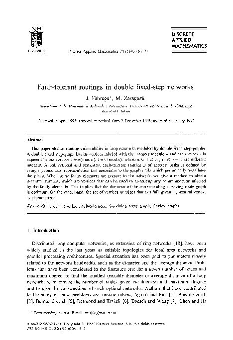 pdf fault tolerant routings in double fixed step networks