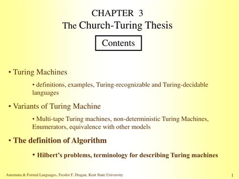 Ppt Chapter 3 The Church Turing Thesis Powerpoint Presentation Free Download Id9523663