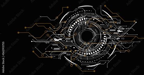 Circuit Board Technology On Black Background Vector Abstract Technology Illustration Circuit