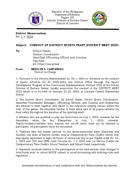 Documents For District Meet Pdf