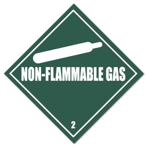 Hazmat Class 2 Non Flammable Gas Stickers