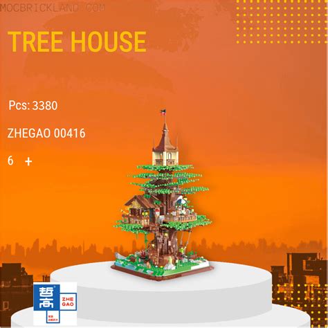 Tree House ZHEGAO 00416 Creator Expert With 3380 Pieces MOC Brick Land