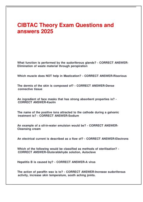 Cibtac Theory Exam Questions And Answers 2025 Cibtac Stuvia Us