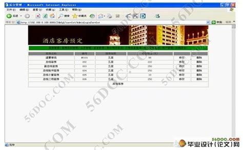 酒店客房预定系统的设计与实现sql2000含录像javaweb56设计资料网