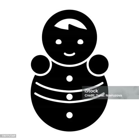 텀블러 인형 솔리드 아이콘 어린이 장난감 개념 흰색 배경에 Roly 폴리 장난감 기호 글리프 스타일 모바일 개념 웹 디자인의 인형 균형 아이콘 벡터 그래픽 0명에 대한 스톡