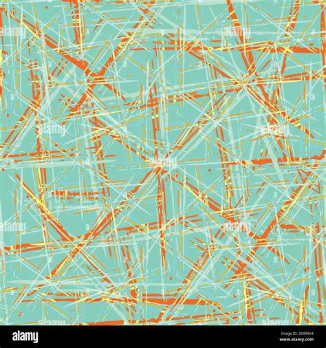 Abstract Vector Weave Irregular Grid Seamless Pattern Background Blue Terracotta Orange