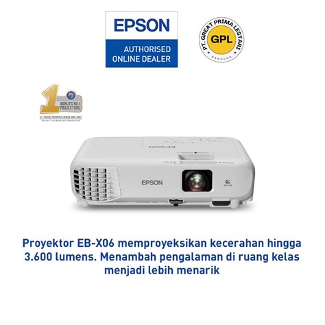 Jual Epson Proyektor Eb X06 Eb X06 Ebx06 Epson Projector Eb X06 Shopee Indonesia