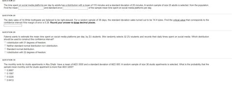Solved Find The Mean And Standard Error Of The Sample Mean Chegg