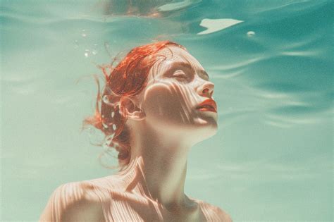 Woman Underwater Film Grain Effect Premium Photo Rawpixel