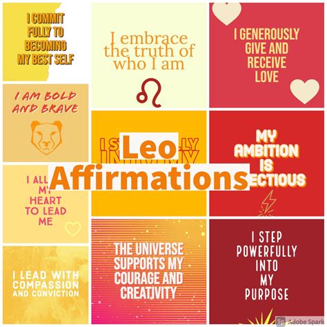 10 Printable Leo Affirmation Cards Positive Quotes Etsy