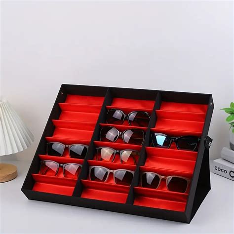 Glasses Display Box Sunglasses Storage Multi Grid Glasses Temu