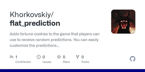 GitHub Khorkovskiy Flat Prediction Adds Fortune Cookies To The Game