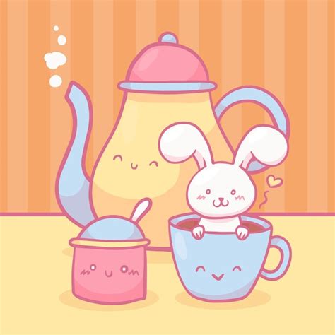 Mão Desenhada Coleção De Comida Kawaii Vetor Grátis