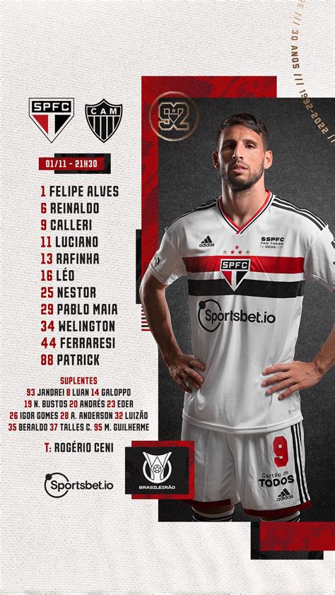Confira A Escalação Do São Paulo Para O Jogo Decisivo Contra O Atlético Mg