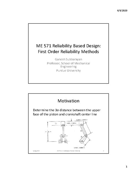 15 First Order Reliability Methods Me 571 Reliability Based Design