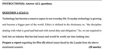 solved instruction s answer all questions question 1 clo