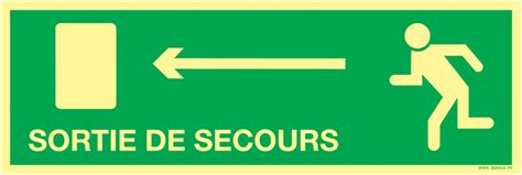 Panneau Photoluminescent Sortie de secours à gauche Signals