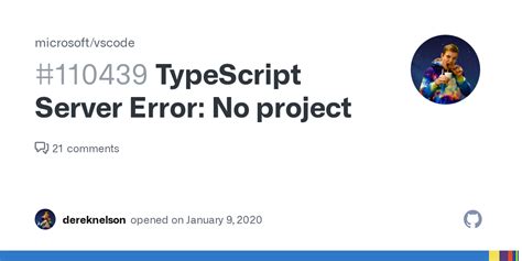 Typescript Server Error No Project · Issue 110439 · Microsoftvscode
