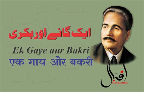 Ek Gaye Aur Bakri By Allama Iqbal ایک گائے اور بکری علامہ اقبال