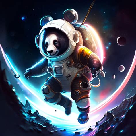 Astronaut In Outer Space Vector Illustration In Flat Cartoon Style